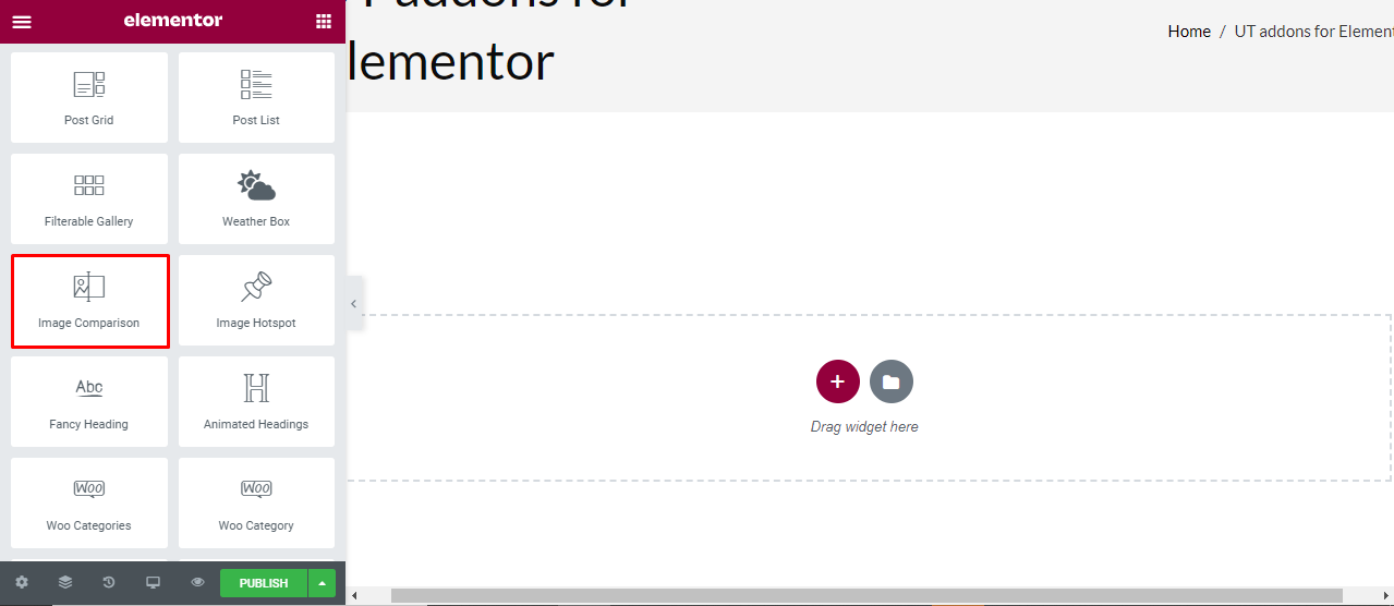 Image comparison Widget – Documentation